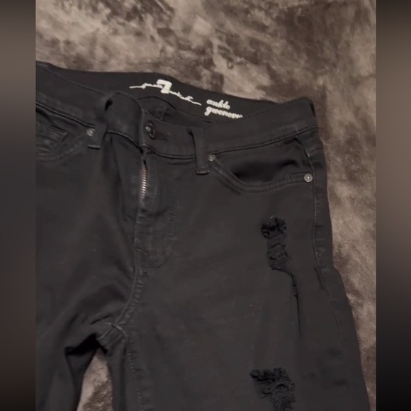 7 For All Mankind | Jeans | Black Destroyed Sevens | Poshmark